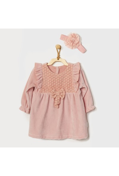 Andywawa Andy Wawa Kız Bebek Elbise Takım Dress Band Set Velvet Baby Stars AC22307