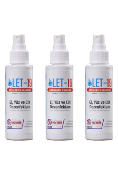 Let-19 Hipokloröz Ağız, Burun ve Gözçevresi Antiseptiği 3'lü 120 ml