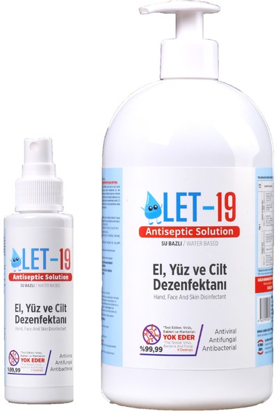Let-19 Sprey Hipokloröz Ağız Burun ve Göz Çevresi Antiseptiği 2'li 1,1 Lt