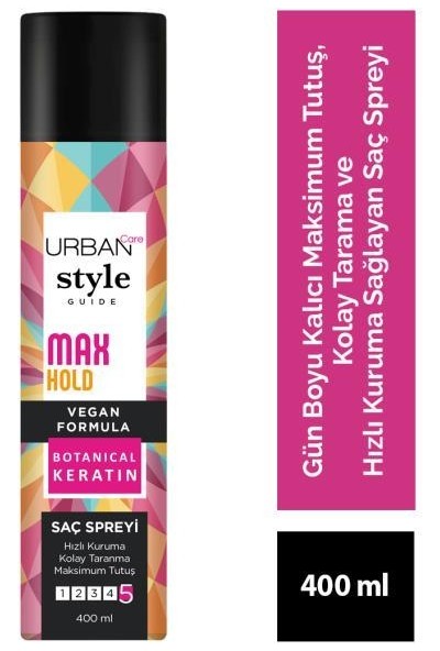 URBAN Care Style Guide Max Hold Saç Spreyi-Maksimum Tutuş-Vegan-400 ml URBAN Care Style Guide Max Hold Saç Spreyi-Maksimum Tutuş-Vegan-400 ml