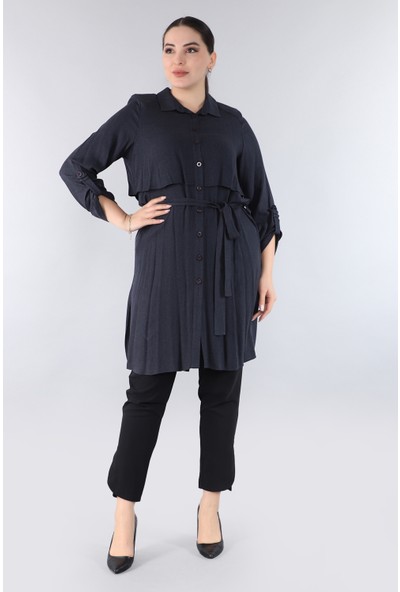Kifayet Lacivert Büyük Beden Tunik