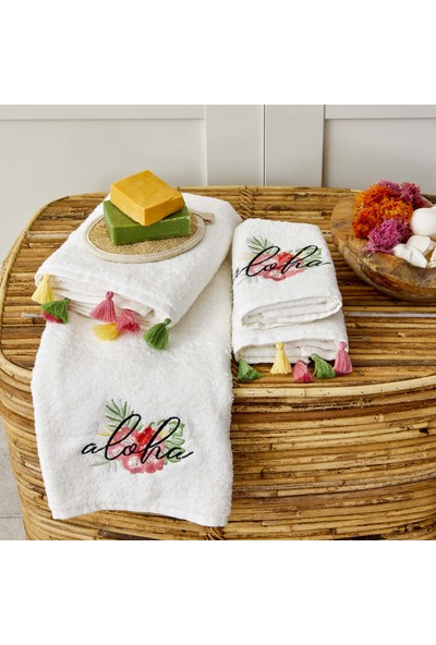 Karaca Home Aloha 4 Parça Nakışlı Havlu Seti