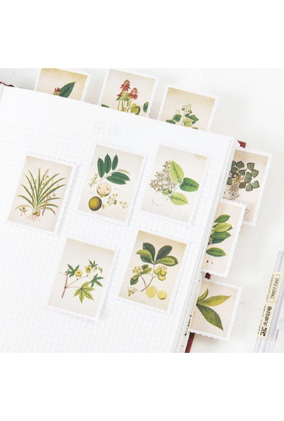 Pasifix 45 Parça Bitki Dekoratif Çıkartmalar Not Günlük Etiketi (Yurt Dışından)
