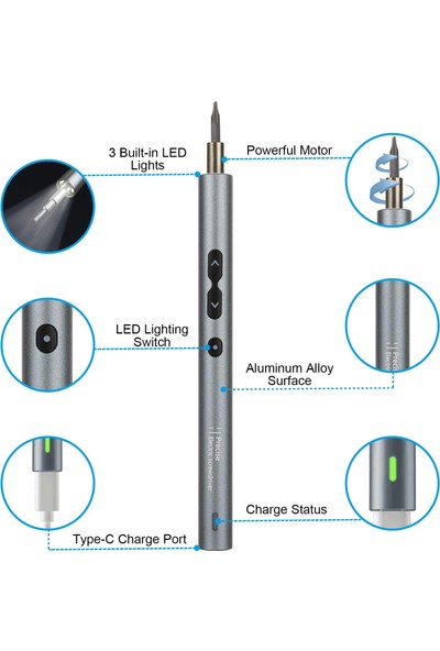 Precise Mini Hassas Tornavida Seti, 28'i 1 Arada Manyetik Şarjlı Telefon Tablet Pc Saat Gözlük Precise Mini Hassas Tornavida Seti, 28'i 1 Arada Manyetik Şarjlı Telefon Tablet Pc Saat Gözlük