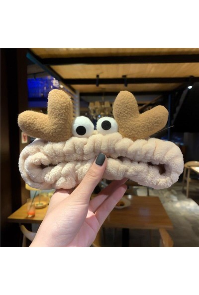 Hd Marketim Sevimli Geyik Saç Bandı Peluş Bandana Kadın Makyaj Bandı Kız Bandana