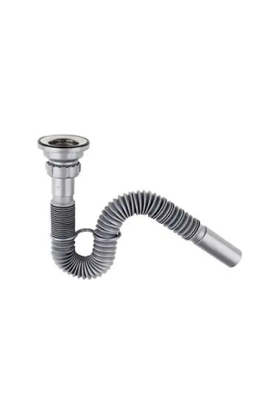 İstanbul e-Hırdavat Lavabo Paslanmaz Evye Sifonu Lüx Körüklü Donau 32 mm