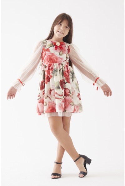 Kıvanç Çocuk Moon Star Pliseli Kollu Elbise Kıvanç Çocuk Moon Star Pliseli Kollu Elbise