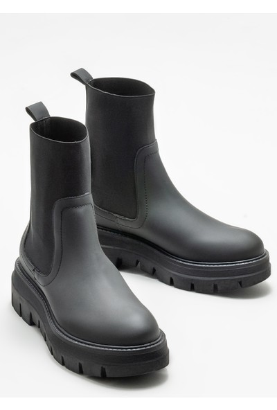 Elle Shoes Siyah Kadın Günlük Düz Bot