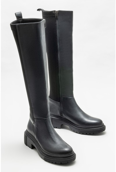 Elle Shoes Siyah Kadın Düz Çizme