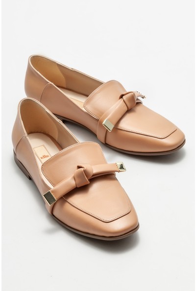 Elle Shoes Naturel Kadın Loafer