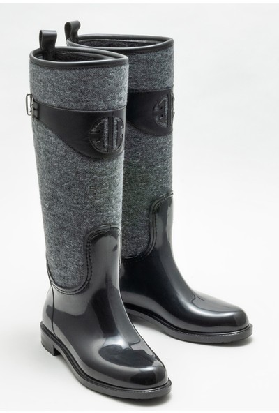 Elle Shoes Siyah Kadın Düz Çizme