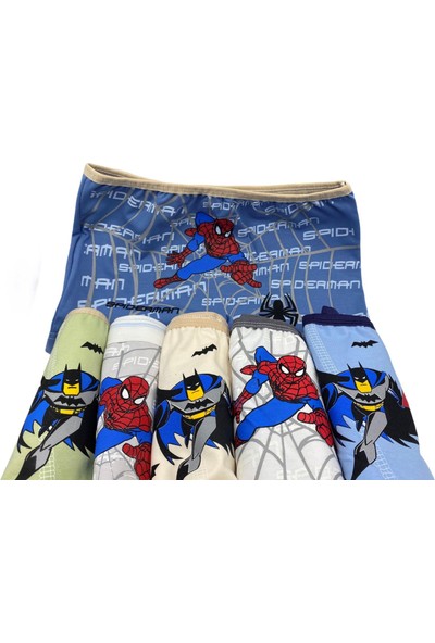 New Generation 6'lı Batman ve Spiderman Baskılı Penye Çocuk Boxer New Generation 6'lı Batman ve Spiderman Baskılı Penye Çocuk Boxer
