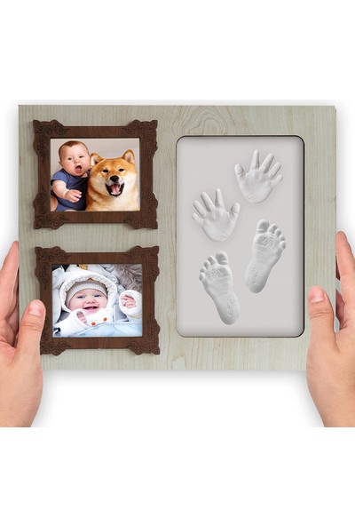 Tekinoğlu Bebek &çocuk El ve Ayak Izi Sanatsal Hatıra Seti/bebek& Çocuk Fotoğraf Çerçeve Seti
