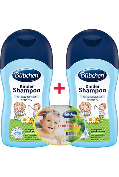 Bübchen 400 ml Klasik Bebek Şampuanı 2'li + Sünger