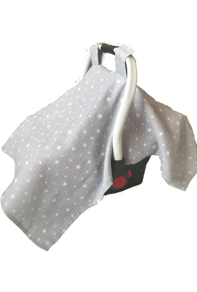 Beybinest Müslin Gri Yıldızlar Puset Örtüsü Fularlı Model Beybinest Müslin Gri Yıldızlar Puset Örtüsü Fularlı Model
