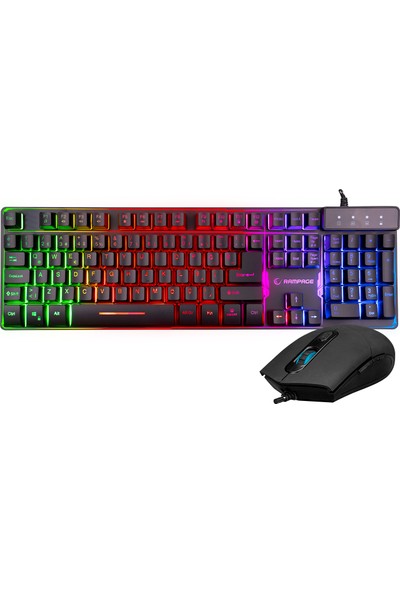 Rampage KM-RX9 CYPHER Siyah Usb Gökkuşağı Zemin Aydınlatmalı Q Standart Oyuncu Klavye + Mouse Set Rampage KM-RX9 CYPHER Siyah Usb Gökkuşağı Zemin Aydınlatmalı Q Standart Oyuncu Klavye + Mouse Set