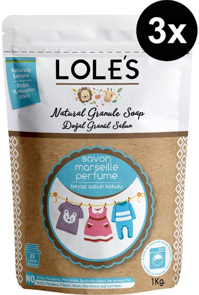 Loles Doğal Granül Matik Sabun 3 kg Loles Doğal Granül Matik Sabun 3 kg