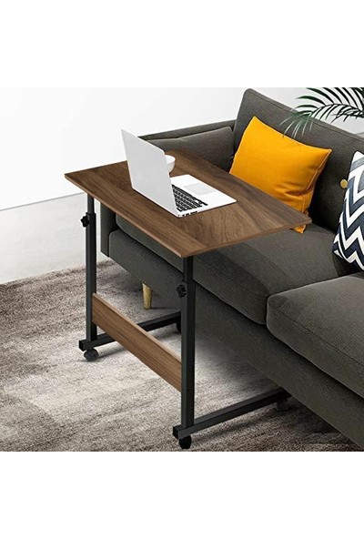 Yükseklik Ayarlı Yatay Laptop Sehpası ve Çalışma Masası - Ceviz Tekerli Yükseklik Ayarlı Yatay Laptop Sehpası ve Çalışma Masası - Ceviz Tekerli