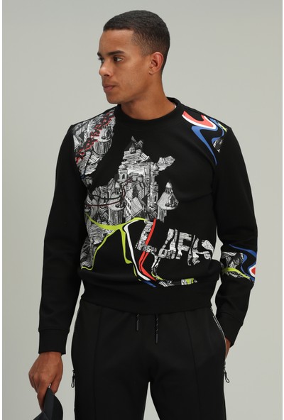 Lufian Boston Erkek Sweatshirt Siyah