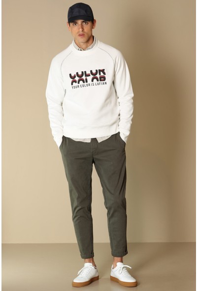 Lufian Taylor Spor Erkek Chino Pantolon Slim Fit Haki