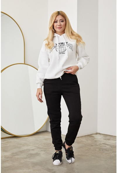 Lime Moda Nakışlı Eşofman Takım-Siyah Lime Moda Nakışlı Eşofman Takım-Siyah