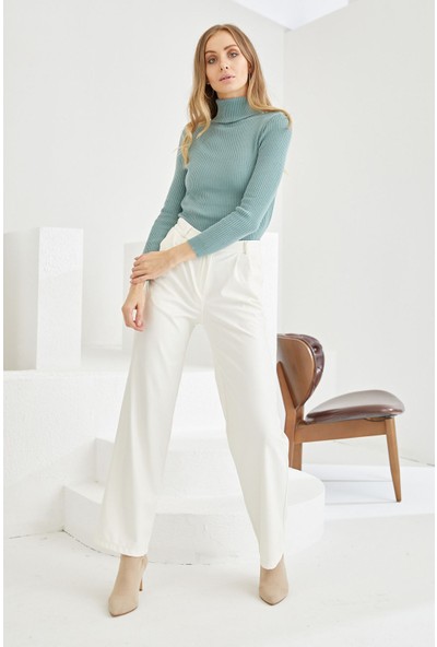 Lime Moda Balıkçı Kazak-Mint Lime Moda Balıkçı Kazak-Mint