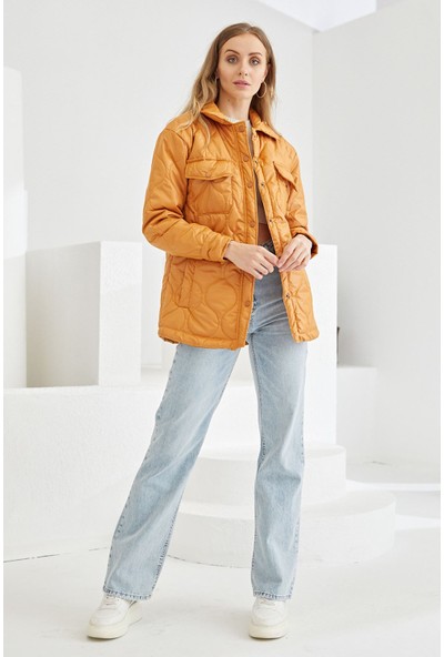 Lime Moda Cepli Kapitone Mont-Oranj Lime Moda Cepli Kapitone Mont-Oranj