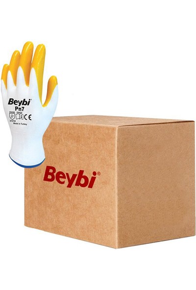 Beybi Pn7 288LI No 10 Sarı Polyester Astarlı Yarım Nitril Kaplı Iş Eldiveni Beybi Pn7 288LI No 10 Sarı Polyester Astarlı Yarım Nitril Kaplı Iş Eldiveni