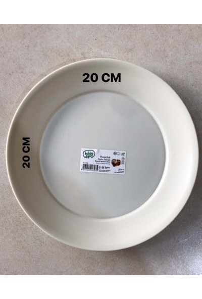 Hobby Life Plastik Yuvarlak Pasta Tabağı 20 cm Krem