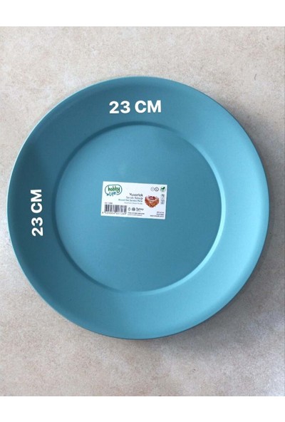 Hobby Life 6 Adet Plastik Yuvarlak Servis Tabak 23-Cm Turkuaz