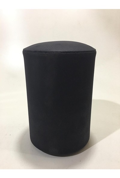 224HOME Silindir Sade Düz Puf Eko Silindir Puf Siyah