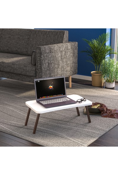 Larem Mobilya Laptop Sehpası,kahvaltı Sehpası Beyaz