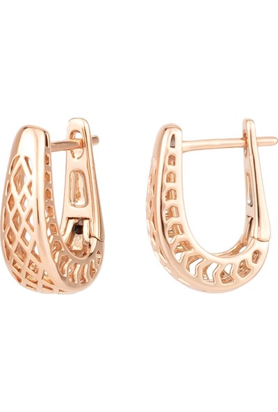 Uslada Bijoux House Çapraz Desenli Oval Küpe