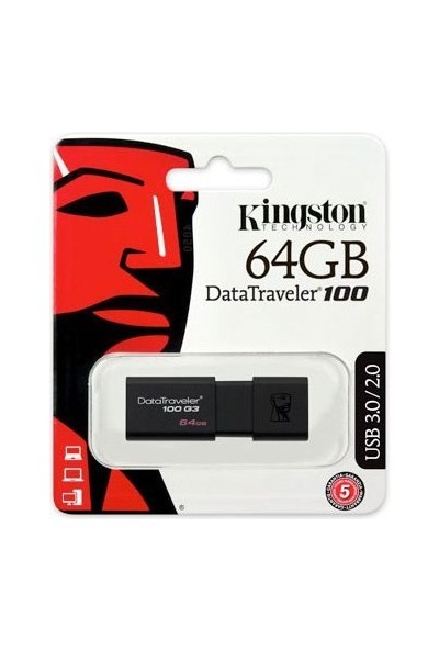 Kıngston DT100G3/64GB 64GB USB 3.0 Flash Disk Kıngston DT100G3/64GB 64GB USB 3.0 Flash Disk