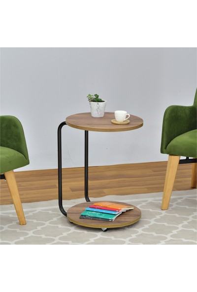 Vilinze Cef Tekerlekli Yuvarlak Mdf C Sehpa