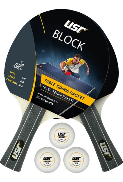 USR Block-RB Masa Tenisi 2 Raket + 3 Top Set USR Block-RB Masa Tenisi 2 Raket + 3 Top Set