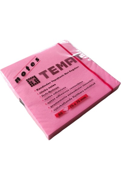 Temat Pembe Kendinden Yapışkanlı Not Kağıdı 75x75mm 80 Adet Temat Pembe Kendinden Yapışkanlı Not Kağıdı 75x75mm 80 Adet