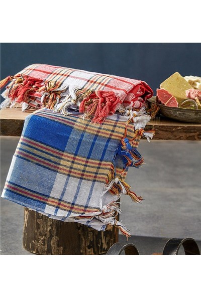 Regule Hamam Peştemal 2'li Set Erkek-Kadın 80X170 cm Mavi Kırmızı Regule Hamam Peştemal 2'li Set Erkek-Kadın 80X170 cm Mavi Kırmızı