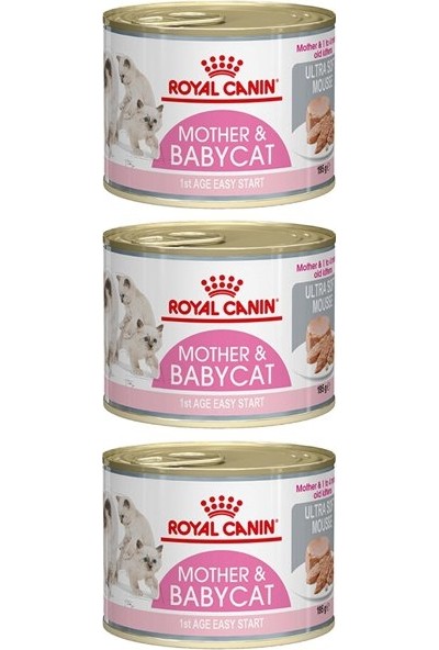 Royal Canin Mother & Babycat Konserve Kedi Maması 195 Gram x 3'lü Royal Canin Mother & Babycat Konserve Kedi Maması 195 Gram x 3'lü