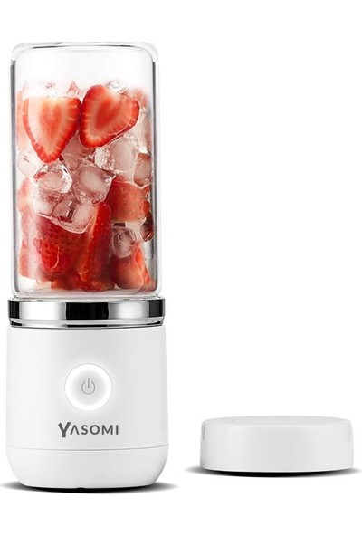 Yasomi Taşınabilir Kablosuz Şarjlı Cam El Blenderi Beyaz
