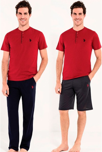 U.S. Polo Assn. Us Polo Assn Erkek 3 Lü Kutulu Çeyiz Damat Bordo Pijama Takım 12005 U.S. Polo Assn. Us Polo Assn Erkek 3 Lü Kutulu Çeyiz Damat Bordo Pijama Takım 12005