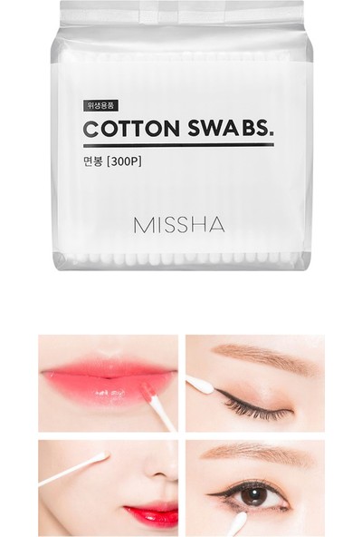 Çift Taraflı Makyaj Pamuğu Cotton Swabs (300Adet) Çift Taraflı Makyaj Pamuğu Cotton Swabs (300Adet)