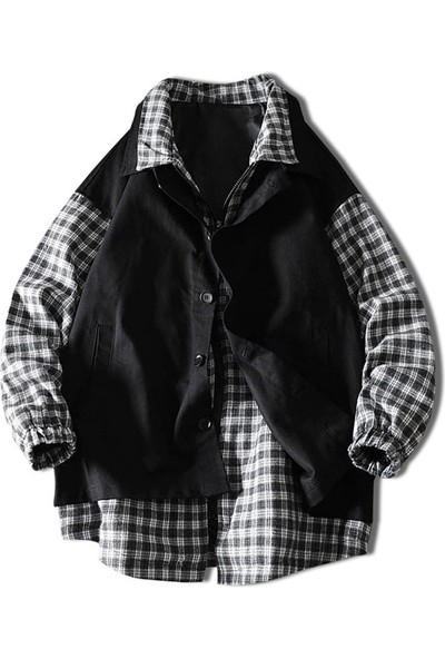 Zaful Ekose Faux Twinset Ceket (Yurt Dışından)