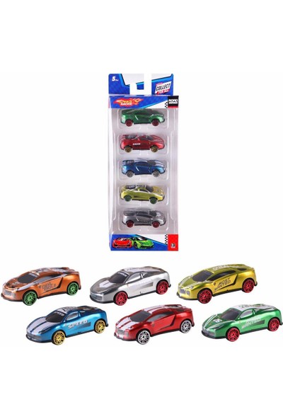 Farbu Oyuncak 5 Li Speed Racer Diecast Metal Araba