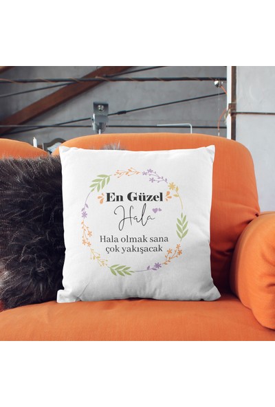 Hediye Sepeti Yeni Hala ve Hala Adaylarına Mesaj Baskılı Yastık