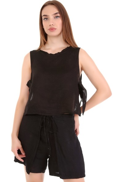 Pua Fashion Siyah Etek Şort