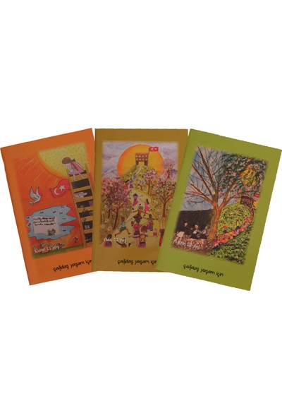 Çağdaş Yaşam İçin Defter Renkli 10 x 15 cm - 3'lü Set