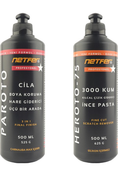 Netfer 2'li İnce Pasta Cila Set - 2x500 ml Netfer 2'li İnce Pasta Cila Set - 2x500 ml