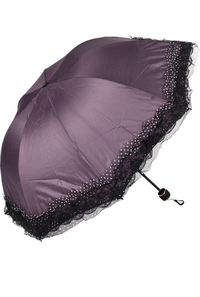 Marlux Mor Tüllü Kadın Şemsiye