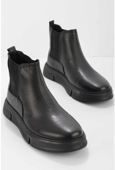 Bambi Siyah Leather Erkek Bot & Bootie E029511001